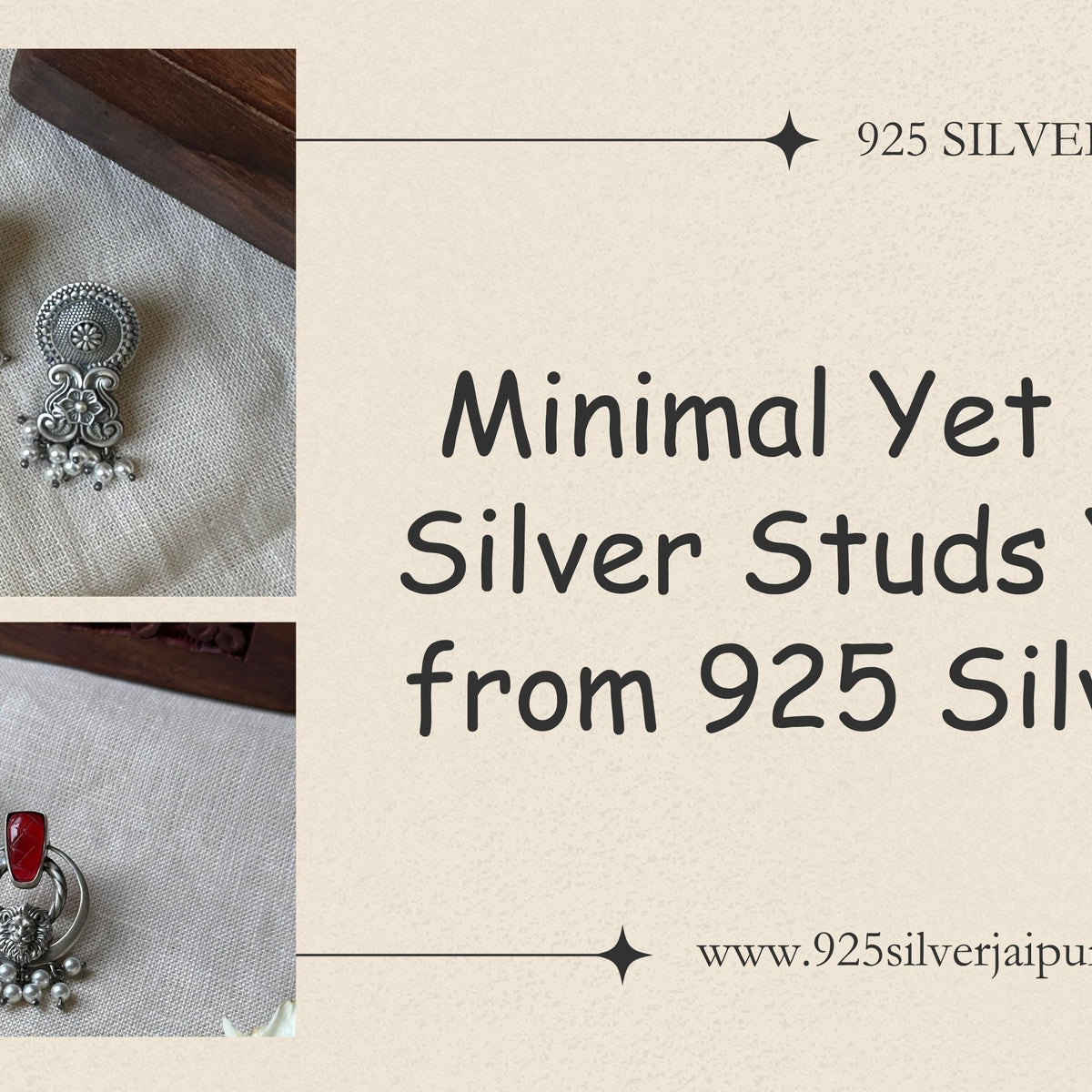 Minimal Yet Majestic: Silver Studs You’ll Love from 925 Silver Jaipur ...