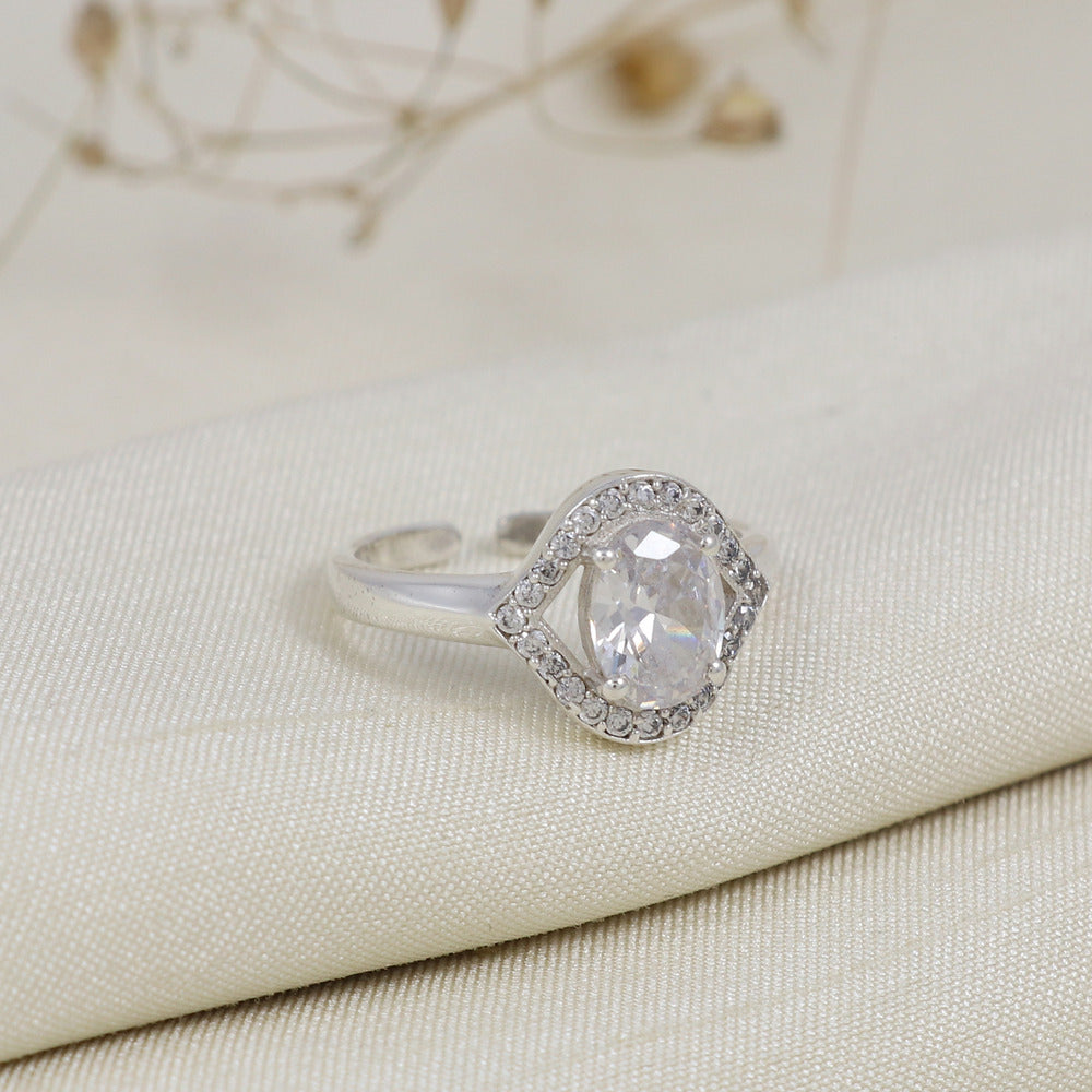 925 Silver CZ Stone Ring – Sparkling Elegance in Sterling Silver – 925 ...