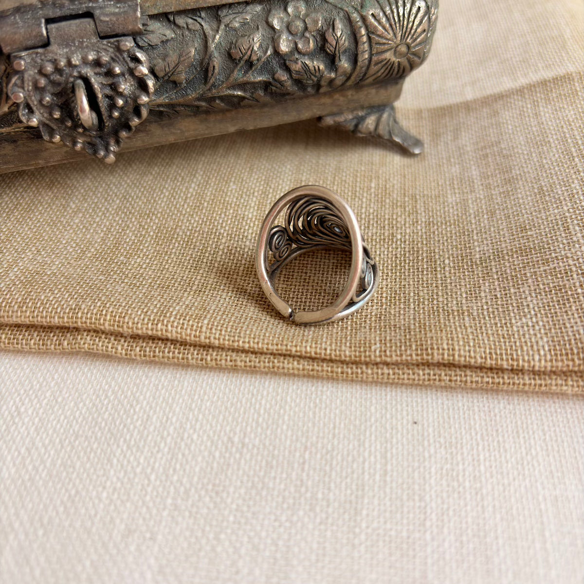 Silver Swirl Ring (Adjustable)| 925 Sterling Silver Ethnic Jewelry ...